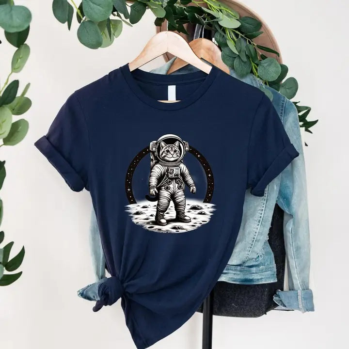 Cat Astronaut moonwalk T Md – Discovery Center Online Store